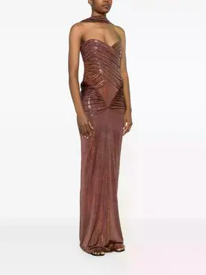 THE NEW ARRIVALS ILKYAZ OZEL Sleeveless Dress - Brown