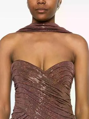 THE NEW ARRIVALS ILKYAZ OZEL Sleeveless Dress - Brown
