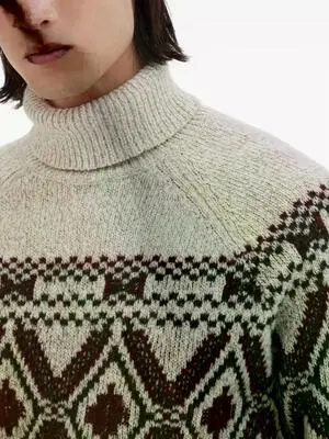 Brunello Cucinelli Jacquard Turtleneck Sweater - Neutrals