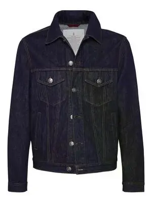 Brunello Cucinelli Cotton Denim Trucker Jacket - Blue