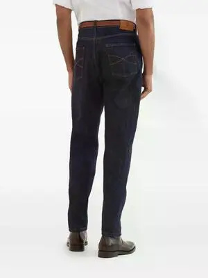 Brunello Cucinelli Logo-embroidered Jeans - Blue