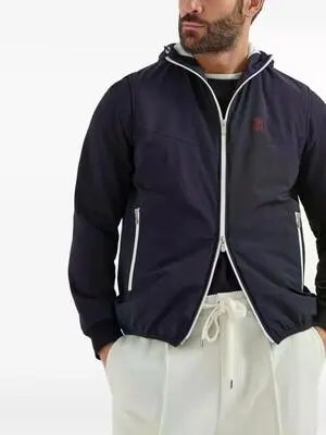 Brunello Cucinelli Zip-up Hooded Gilet - Blue