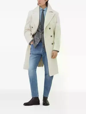 Brunello Cucinelli Cashmere Double-breasted Overcoat - Neutrals