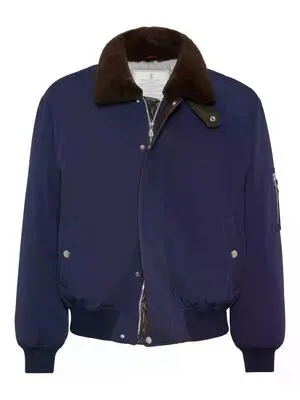 Brunello Cucinelli Down Bomber Jacket - Blue