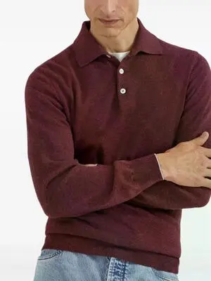 Brunello Cucinelli Knitted Polo Shirt - Red