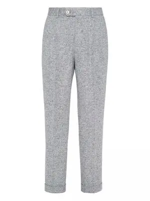 Brunello Cucinelli Sharkskin Trousers - Grey