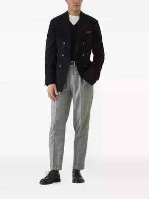 Brunello Cucinelli Sharkskin Trousers - Grey