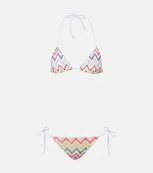 Missoni Zigzag Lamé Triangle Bikini - Multicoloured