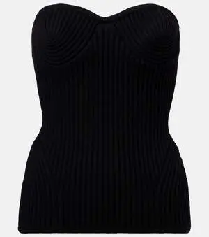 JEAN PAUL GAULTIER Ribbed-knit Wool-blend Corset