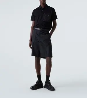 Prada Re-nylon Cotton-blend Polo Shirt