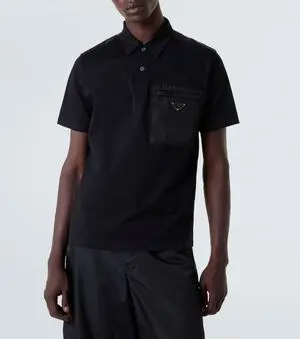 Prada Re-nylon Cotton-blend Polo Shirt