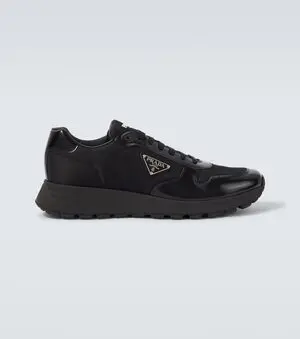 Prada Re-nylon And Leather Sneakers - Black
