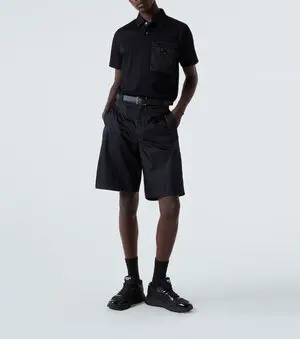Prada Re-nylon And Leather Sneakers - Black