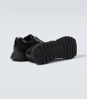 Prada Re-nylon And Leather Sneakers - Black