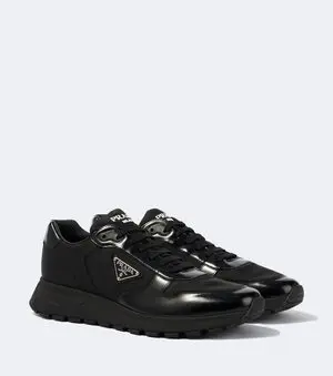 Prada Re-nylon And Leather Sneakers - Black