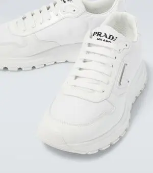 Prada Re-nylon And Leather Sneakers - White