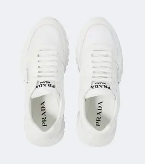 Prada Re-nylon And Leather Sneakers - White