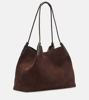 Etro Libra Medium Suede Tote Bag - Brown