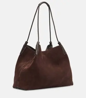 Etro Libra Medium Suede Tote Bag - Brown