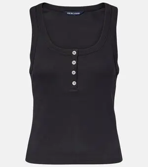 Veronica Beard Abbott Cotton-blend Tank Top - Black
