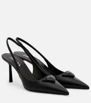Prada Saffiano Leather Slingback Pumps