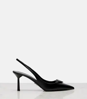 Prada Saffiano Leather Slingback Pumps