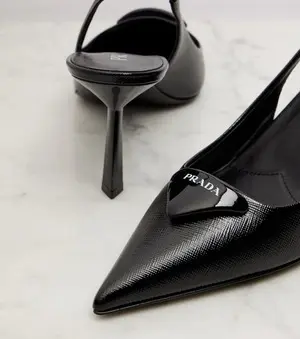 Prada Saffiano Leather Slingback Pumps