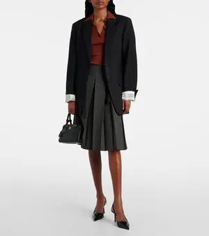 Prada Saffiano Leather Slingback Pumps - Black