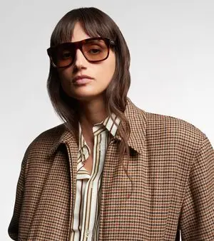 Saint Laurent Sl 558 Square Sunglasses - Brown