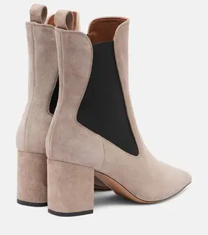 Paris Texas Anja 70 Suede Ankle Boots - Beige