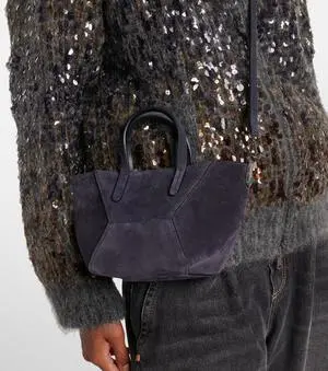 Brunello Cucinelli Monili Suede Tote - Blue