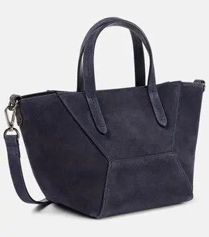 Brunello Cucinelli Monili Suede Tote - Blue