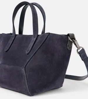 Brunello Cucinelli Monili Suede Tote - Blue