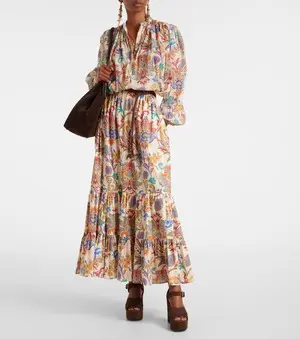 Etro Floral Embroidered Suede Platform Sandals