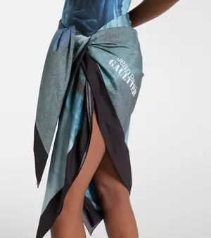 JEAN PAUL GAULTIER Printed Cotton Beach Cover-up