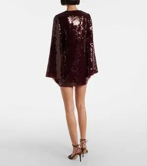 Oseree Marylin Sequined Kaftan - Burgundy