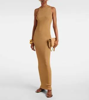 Saint Laurent Cassandra Leather Thong Sandals