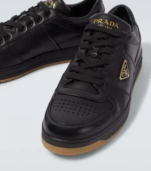 Prada Downtown Leather Sneakers - Black