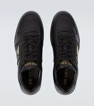 Prada Downtown Leather Sneakers - Black