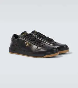 Prada Downtown Leather Sneakers - Black