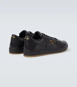Prada Downtown Leather Sneakers - Black