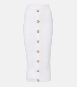 Balmain Cable-knit Midi Skirt - White