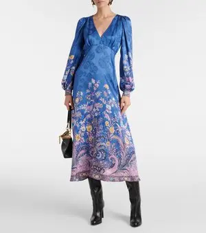 Etro Paisley Midi Dress - Blue