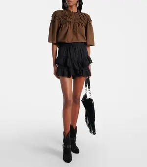 MARANT ETOILE Ruffled Cotton-blend Top