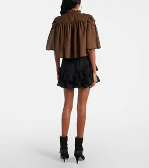 MARANT ETOILE Ruffled Cotton-blend Top