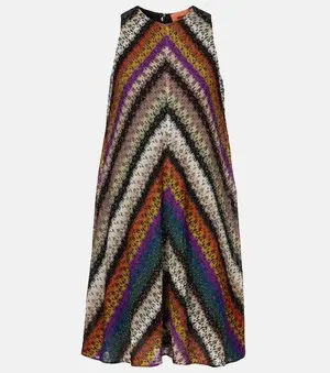 MISSONI Missoni Zigzag Knitted Lamé Mini Dress