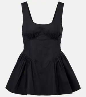 Proenza Schouler Cotton-blend Poplin Top - Black