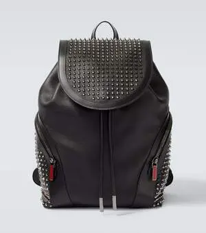 CHRISTIAN LOUBOUTIN Embellished Leather Backpack - Black