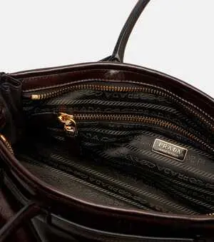 Prada Bonnie Medium Leather Shoulder Bag - Brown