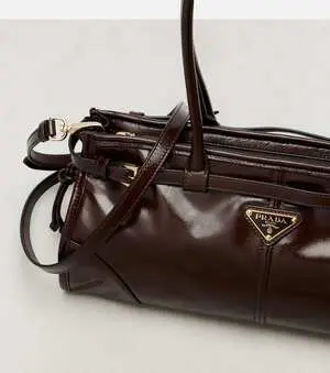 Prada Bonnie Medium Leather Shoulder Bag - Brown